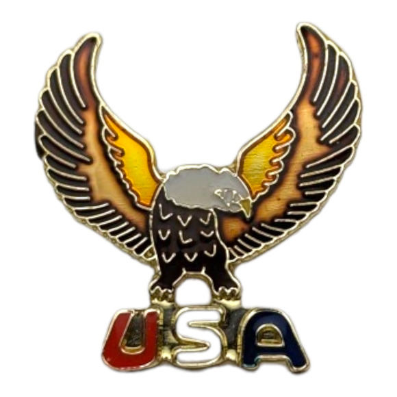 Pin | Jewelry | Vintage Enamel Hat Lapel Pin Usa Bald Eagle Spreading ...